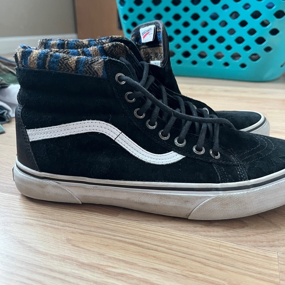 Vans | Shoes | High Top Knitted Interior Black Velvet Vans | Poshmark